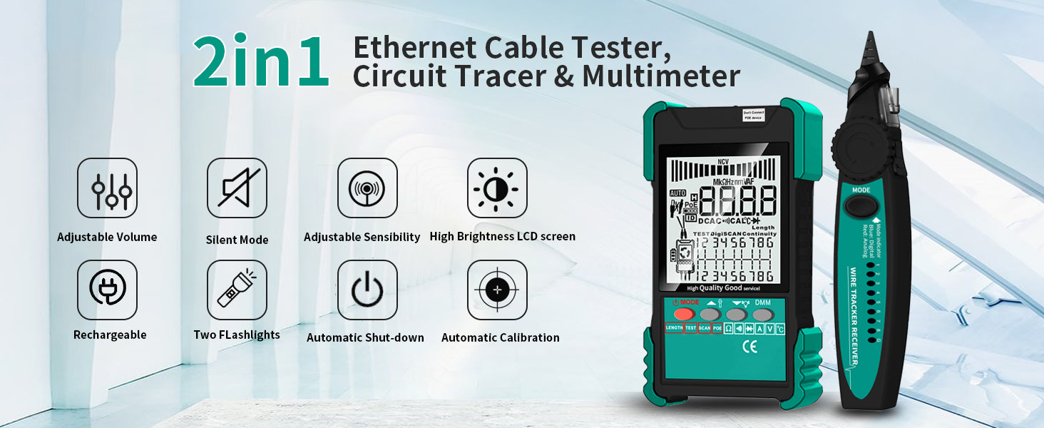 ET618 7 ID mapping network cable tester with multifunction meter 2 in ...